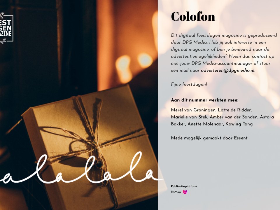 Colofon - 2023 Feestdagen Magazine
